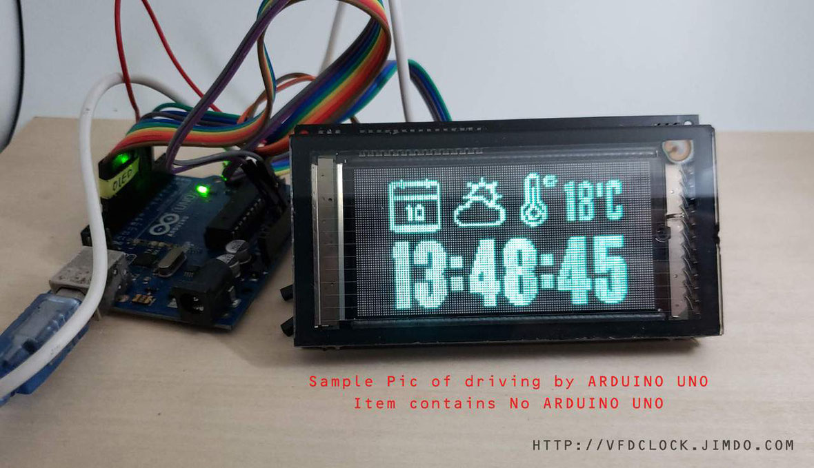 5V Ready VFD128 64 Dot Matrix Module for Arduino UNO VFDCLOCK 电子制作网
