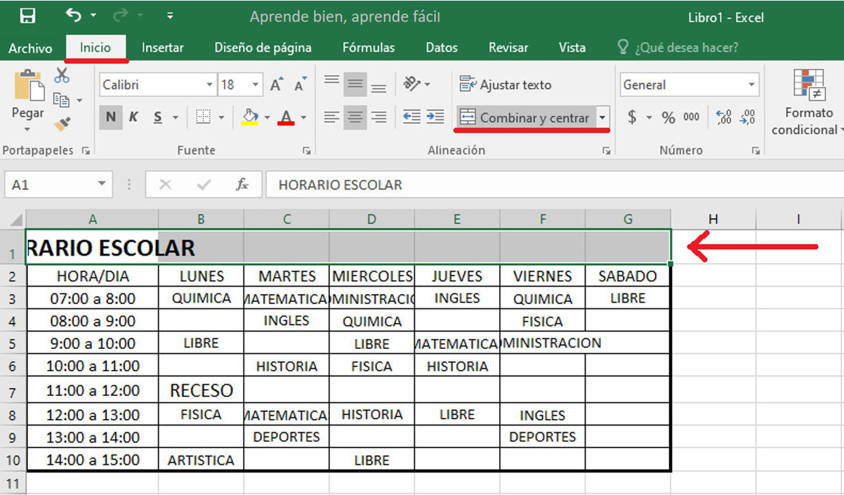 Combinar Celdas En Excel P Gina Web De Aprendebienaprendefacil