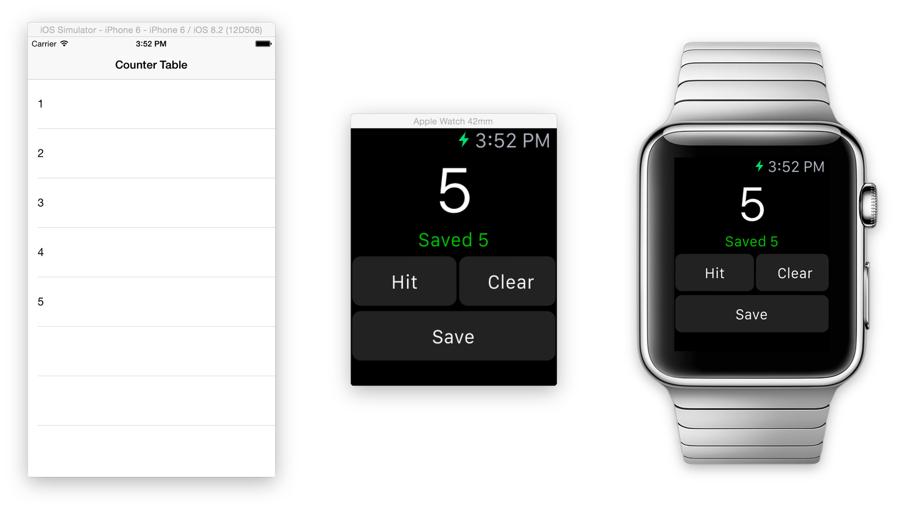 Apple Watch Countアプリ WatchKit App 親アプリ 情報更新 TableView版 Objective C