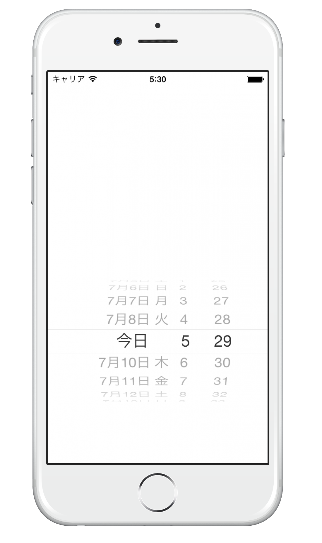 Objective C DatePickerデイトピッカー iscene ページ