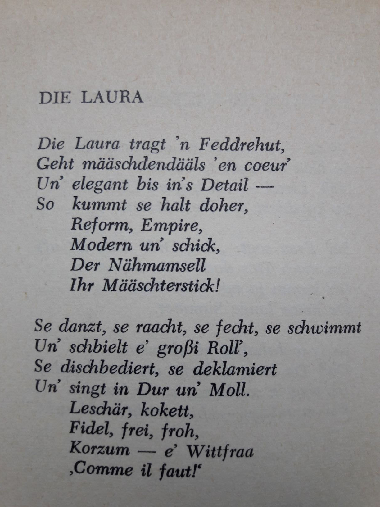 Die Laura I - Lina Sommer, pfälzische Mundartdichterin