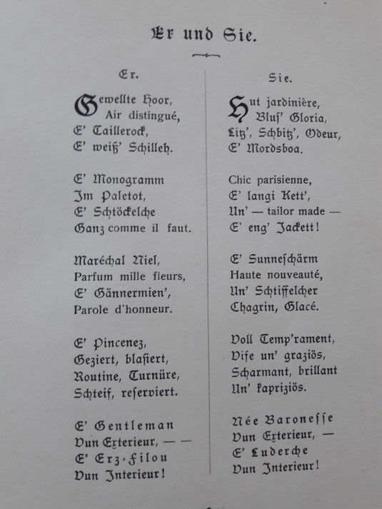 Er und Sie - Lina Sommer, pfälzische Mundartdichterin