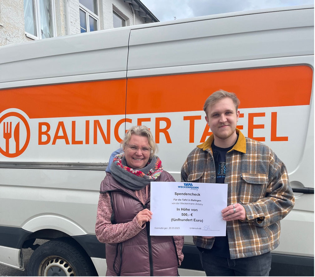 500,- € von den Auszubildenden der Firma Weckenmann Anlagentechnik ...