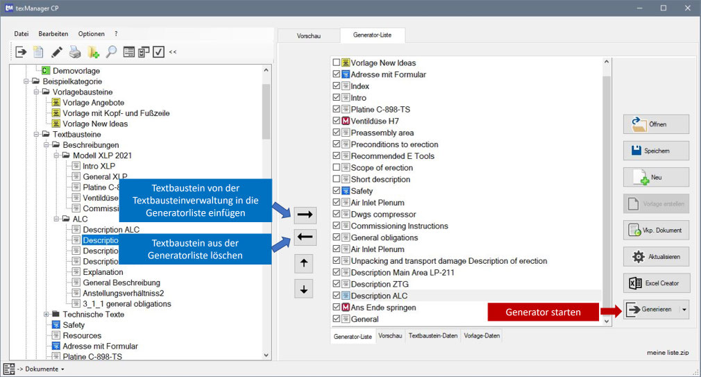 Textbausteinverwaltung und Dokumentengenerator - texManager