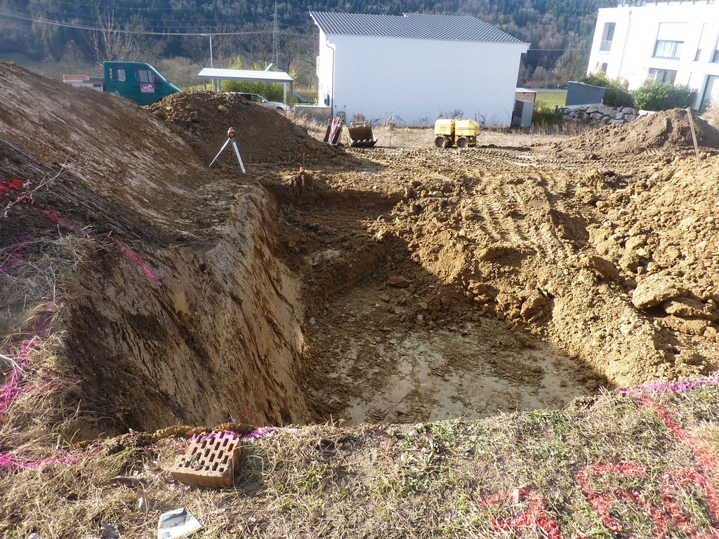 Aushub der Baugrube - Unser Weg zum Haus
