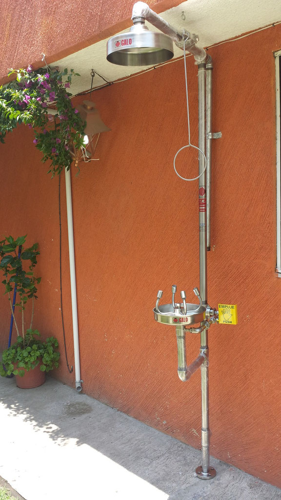 Regadera Mixta Acero Inoxidable - Regaderas y Lavaojos de Emergencia