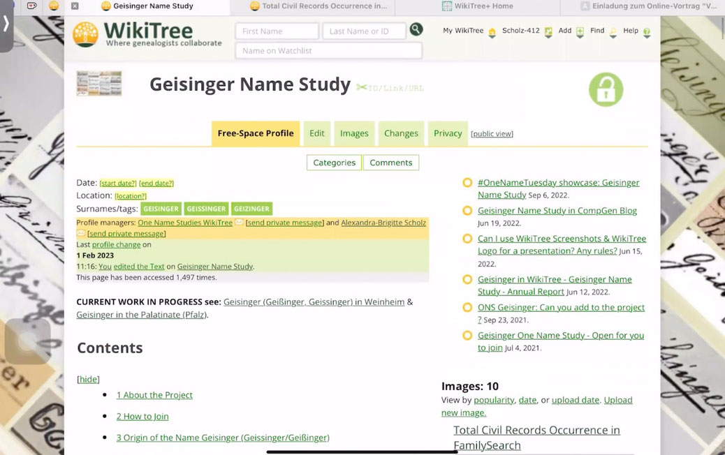 Gemeinsam an einem Stammbaum bauen - WikiTree vorgestellt - ahnenforscherstammtischs Webseite!