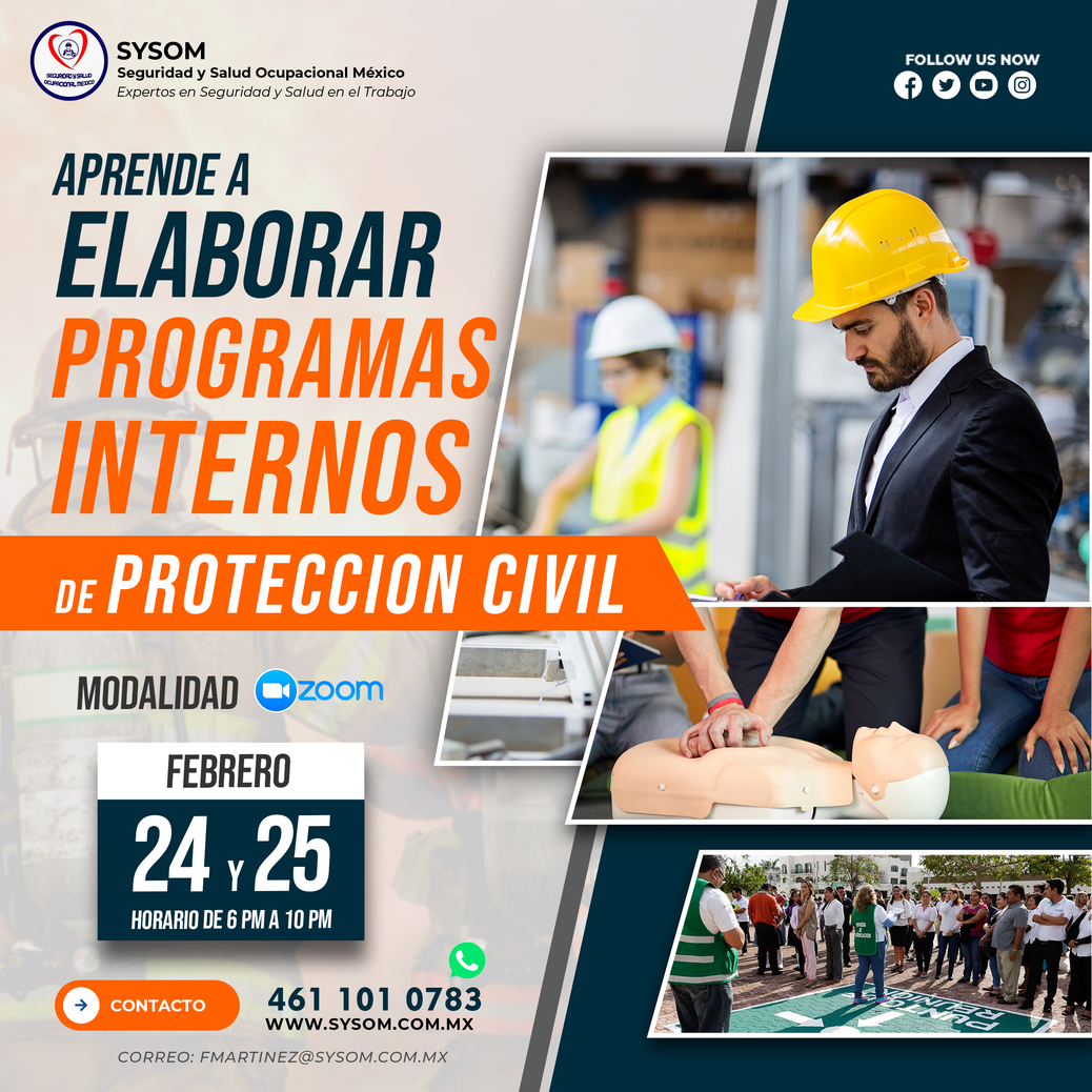 Curso ZOOM "Programas Internos de Protección Civil" - Seguridad y Salud Ocupacional Mexico
