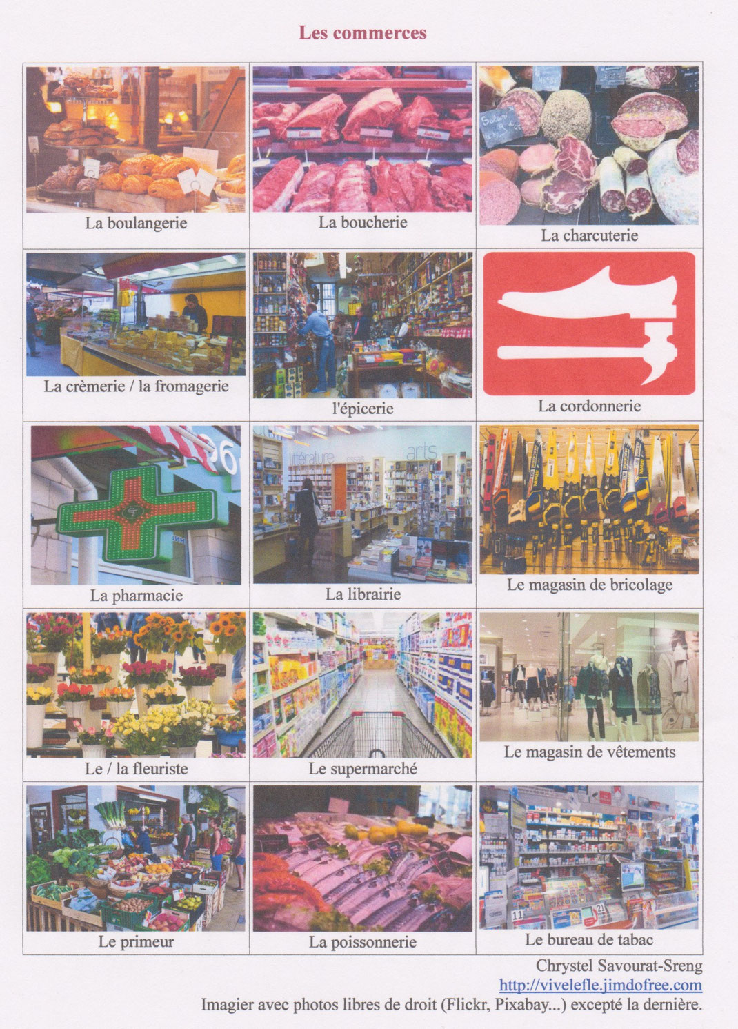 Vocabulaire: les magasins - Site de vivelefle