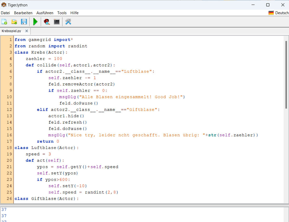 Für Experten: Coden in Text mit Python - igsprogrammierens Webseite!