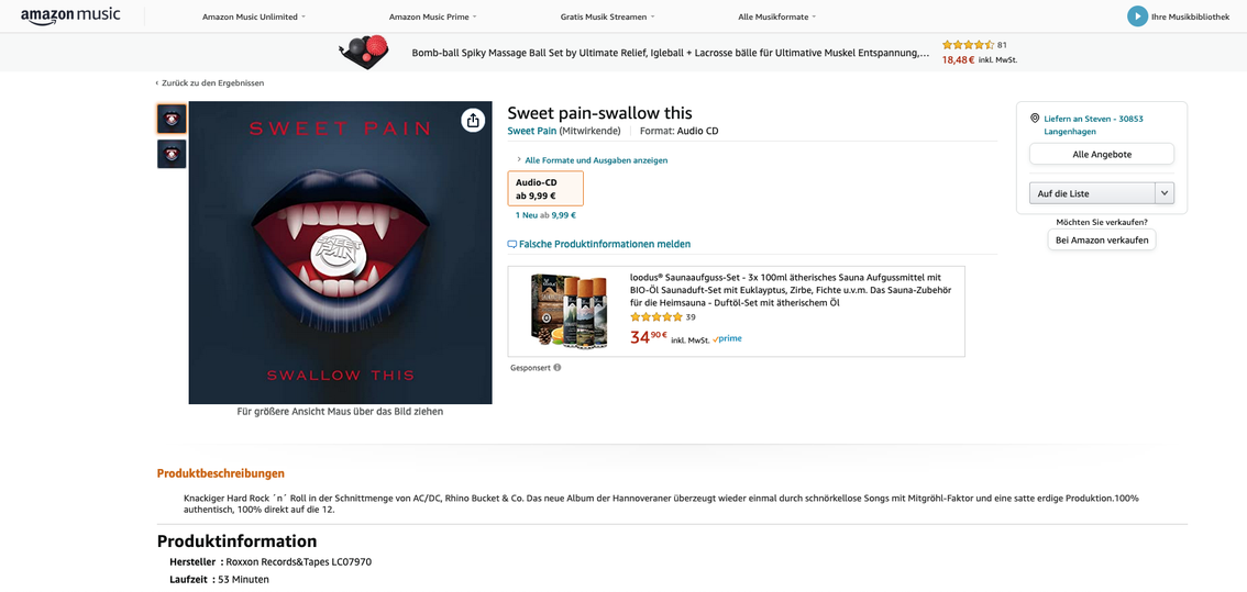 News - Sweet Pain - High Energy Rock n Roll