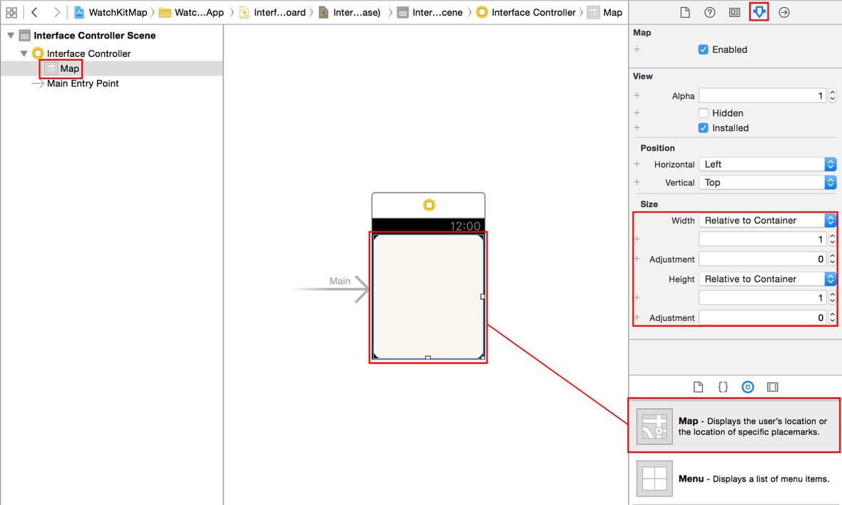 Apple Watch 現在位置表示Mapの作成 - iscene ページ！