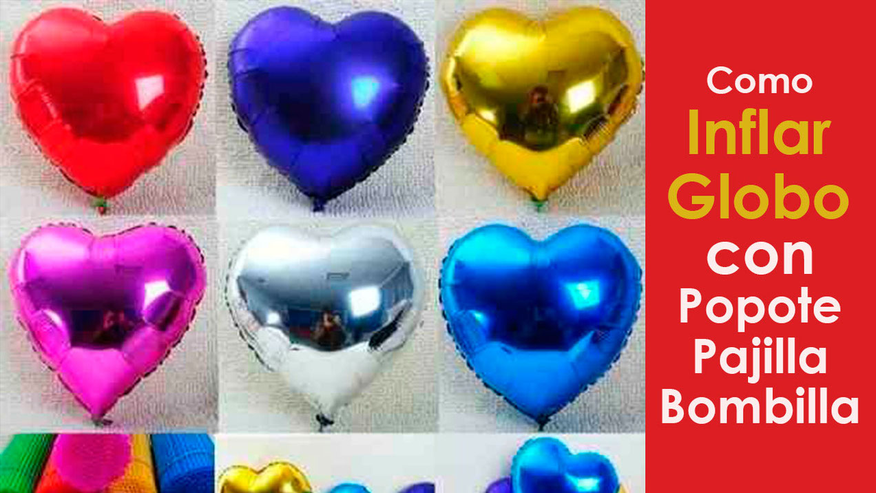 Como Inflar un Globo Metálico con Popote - decoracion para fiestas