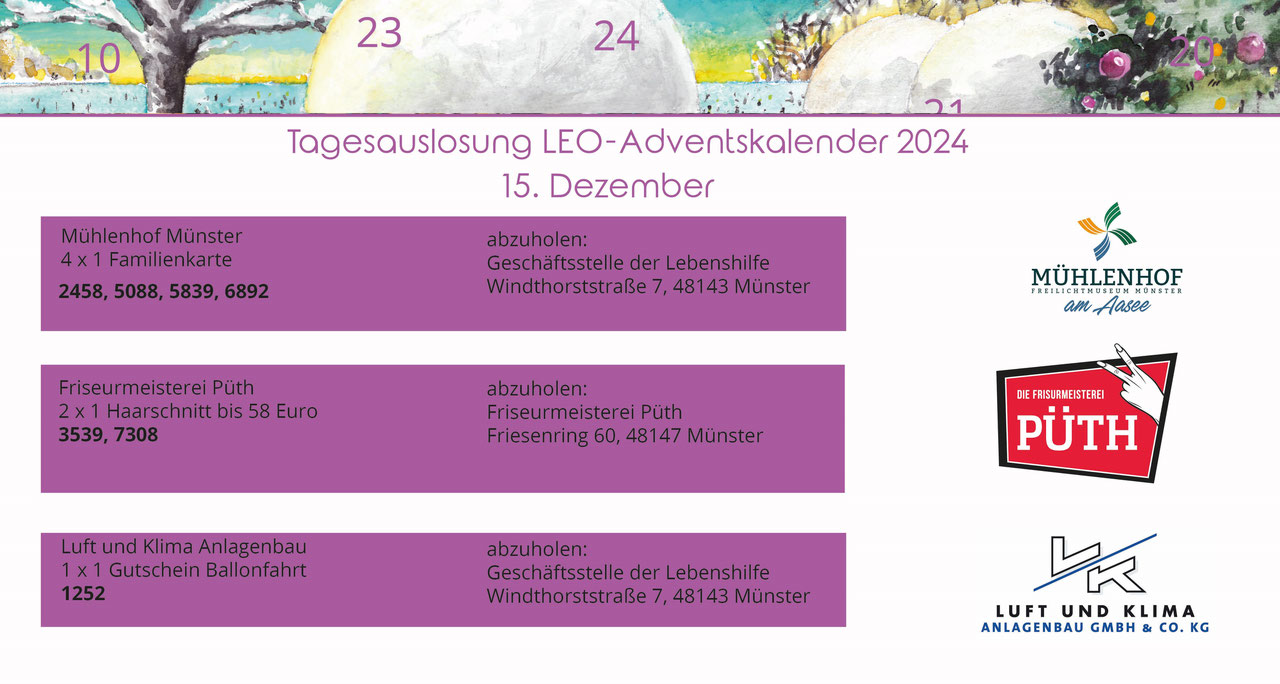 Tagesauslosung Des Leo-Adventskalenders 2024 - adventskalender-leos ...