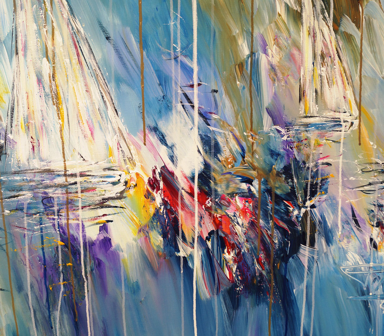 Sailing painting - large abstract painting art for sale