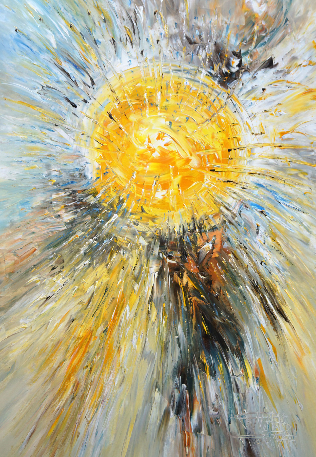 Let The Sun Shine M 1 - large abstract painting art for sale