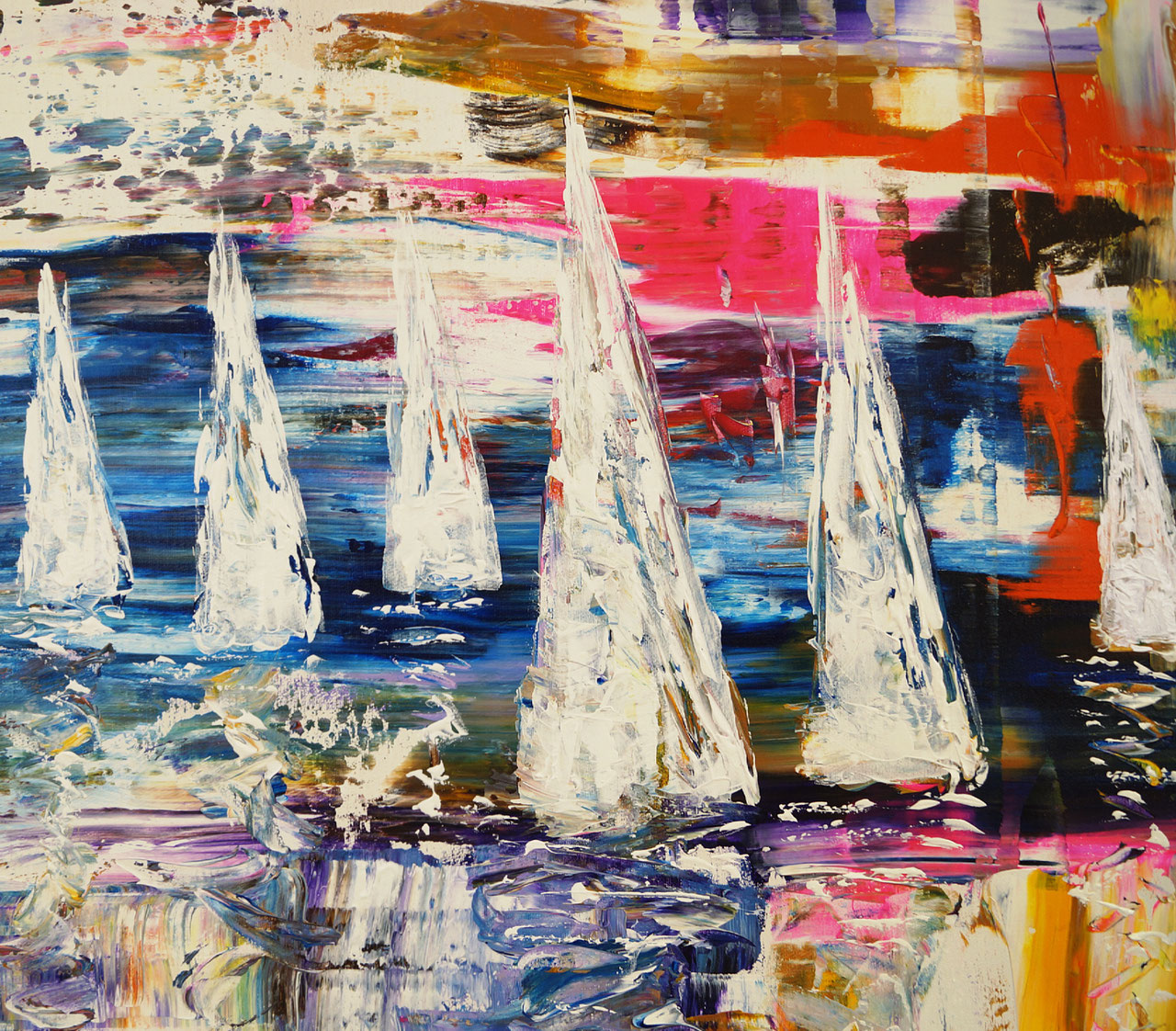 Sailing artwork - large abstract painting art for sale