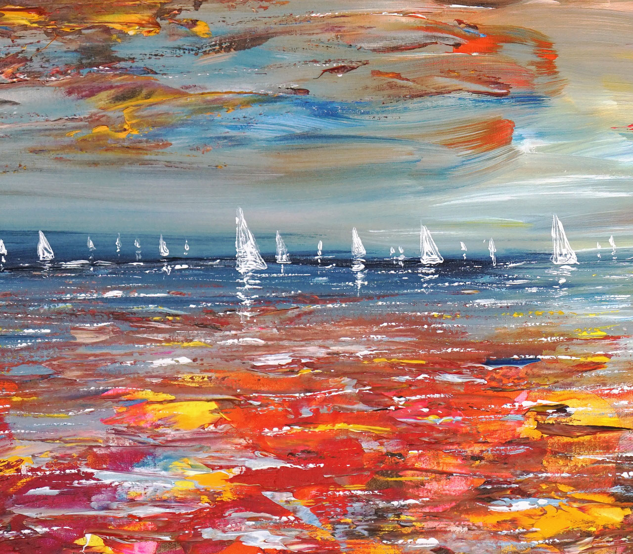 Sailing painting - large abstract painting art for sale
