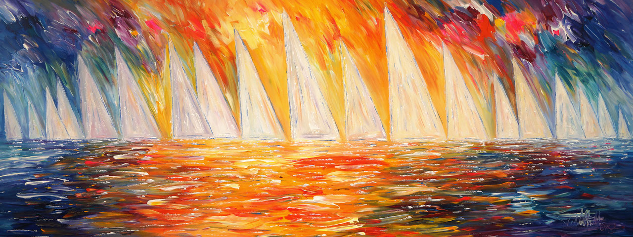 Sailing artwork - large abstract painting art for sale