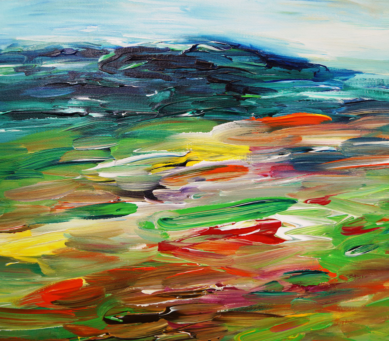 Summer artwork - large abstract painting art for sale