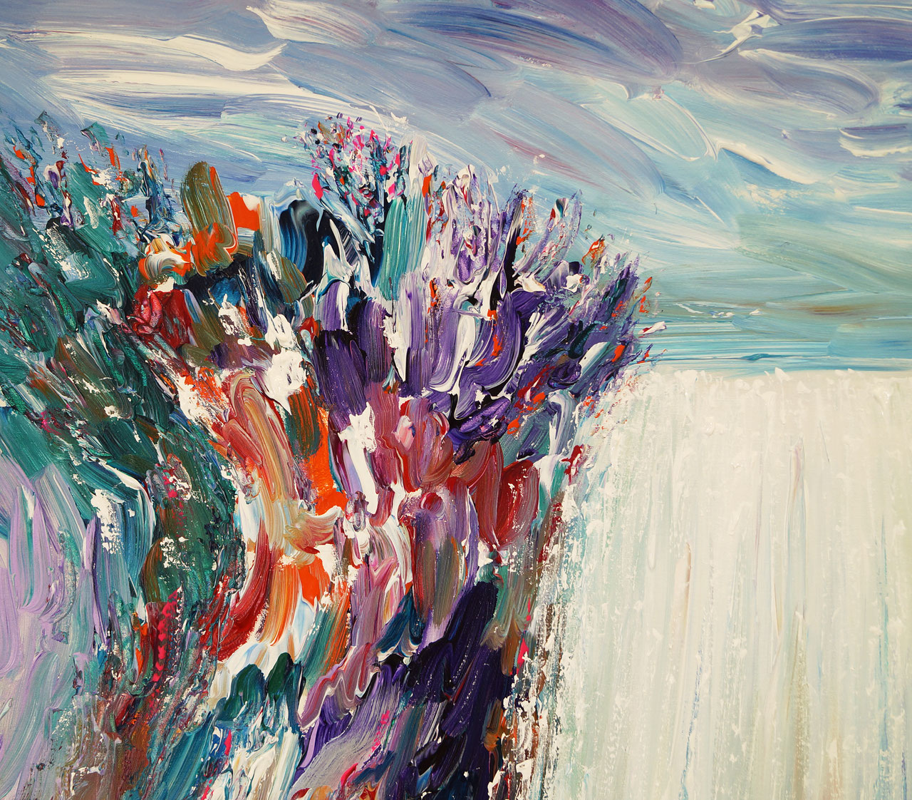 Waterfall artwork - large abstract painting art for sale