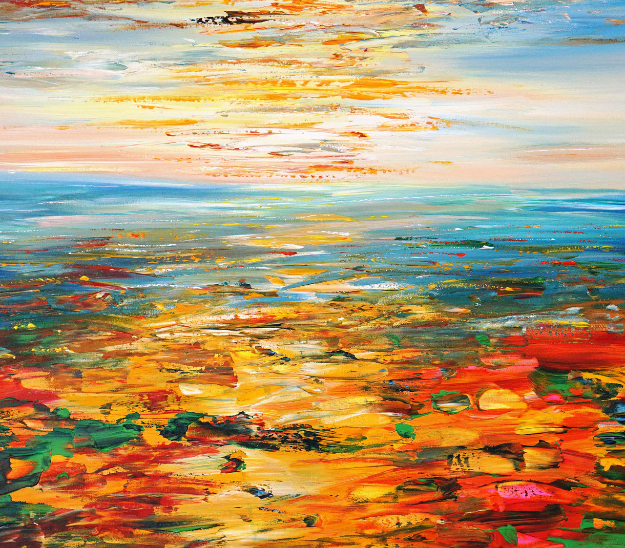 Summer artwork - large abstract painting art for sale