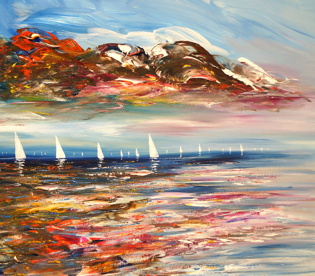 Seascape Sailing Impressions XL 5 - large abstract painting art for sale