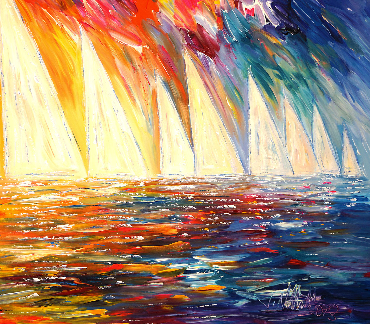 Sailing artwork - large abstract painting art for sale