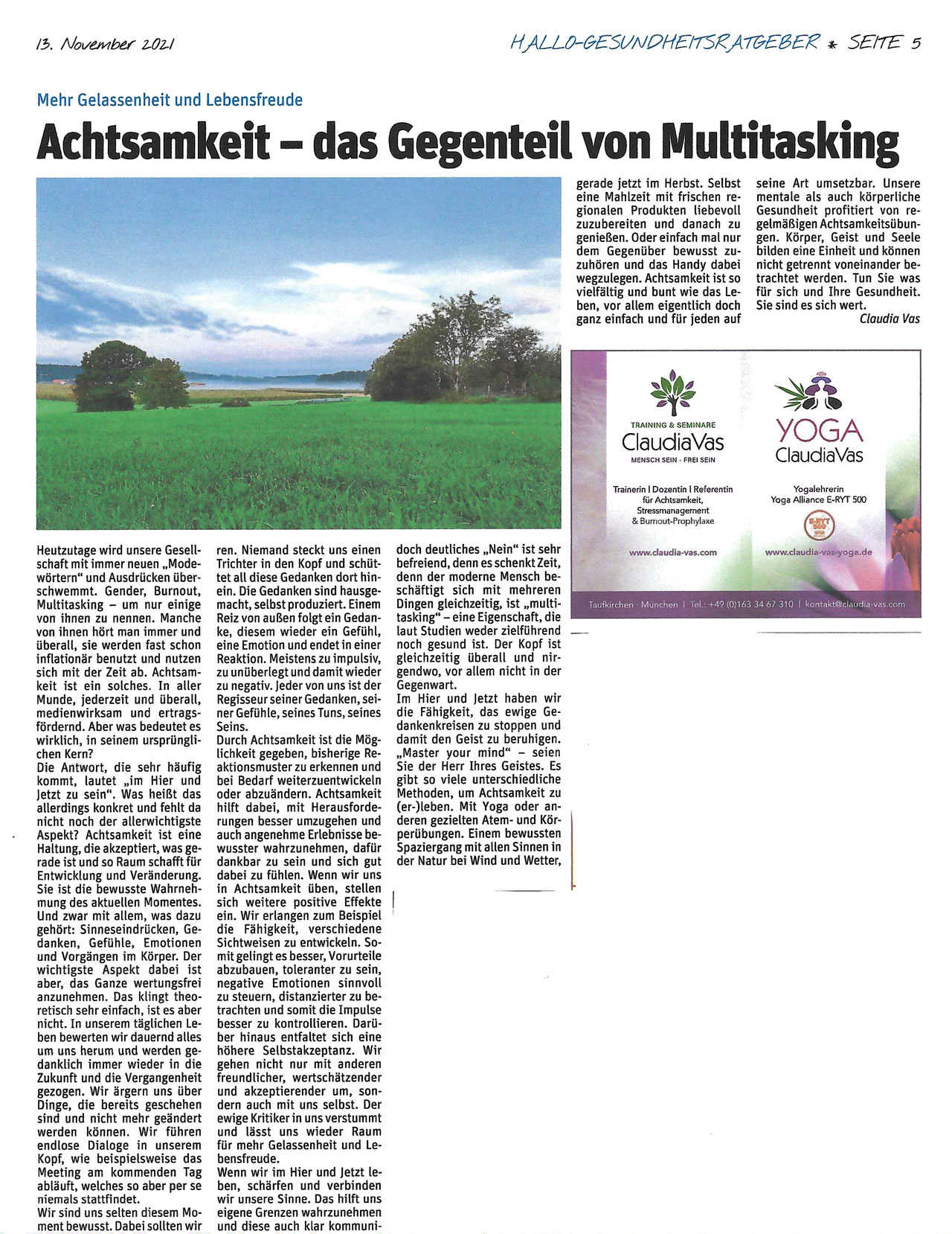 Medien - Claudia Vas Training & Seminare Webseite!