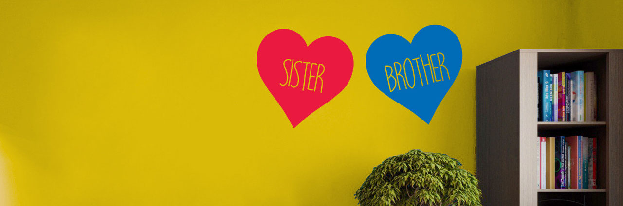 Family Hearts Sister & Sisters | Vinyl Wall Sticker - Wall Art Company
