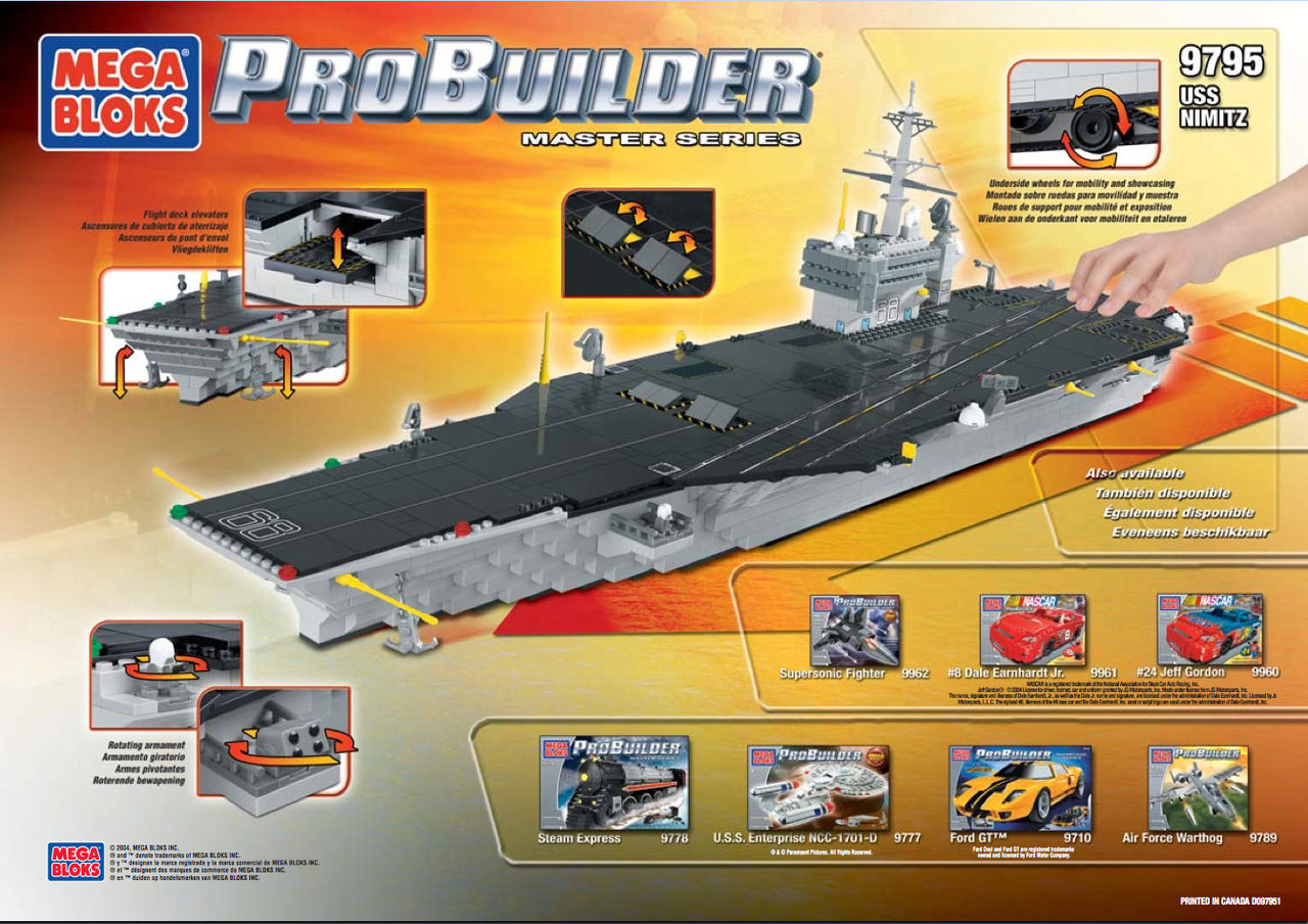 Mega Block Nimitz - Aircraft Carrier Building Bricks World
