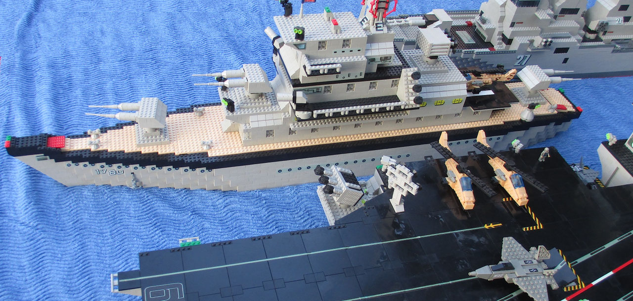 Double Battleship - Aircraft Carrier Building Bricks World