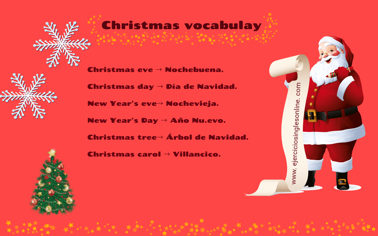Vocabulario de navidad en inglés - Ejercicios inglés online
