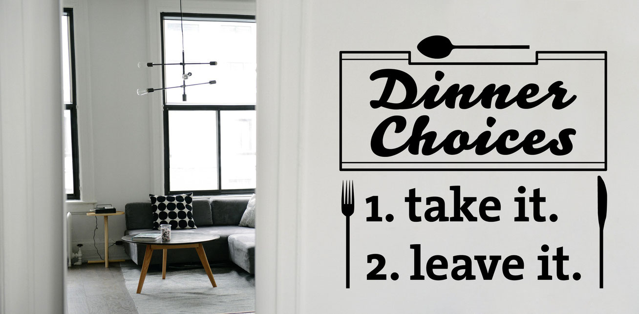 Dinner Choices | Quote | Vinyl Sticker - Wall Art Company