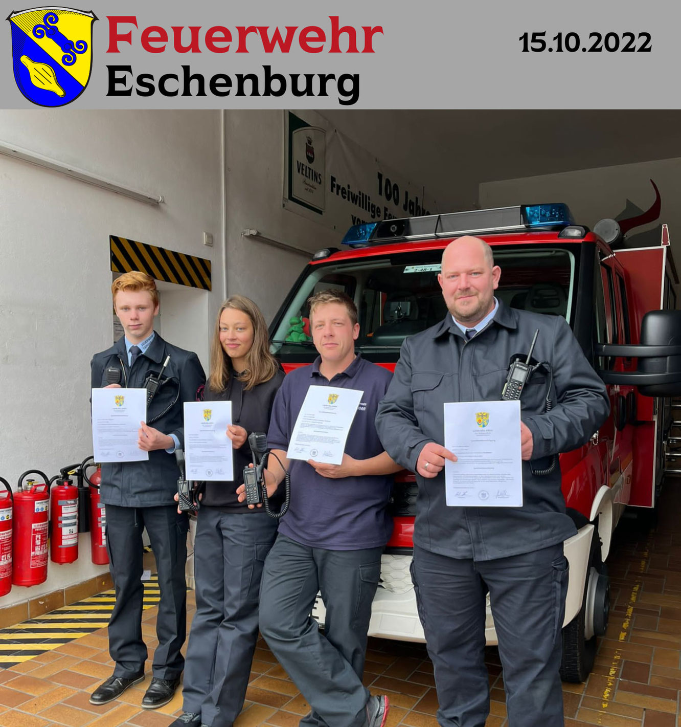 Vier neue Sprechfunkberechtigte für Eschenburg - Feuerwehr Eschenburg