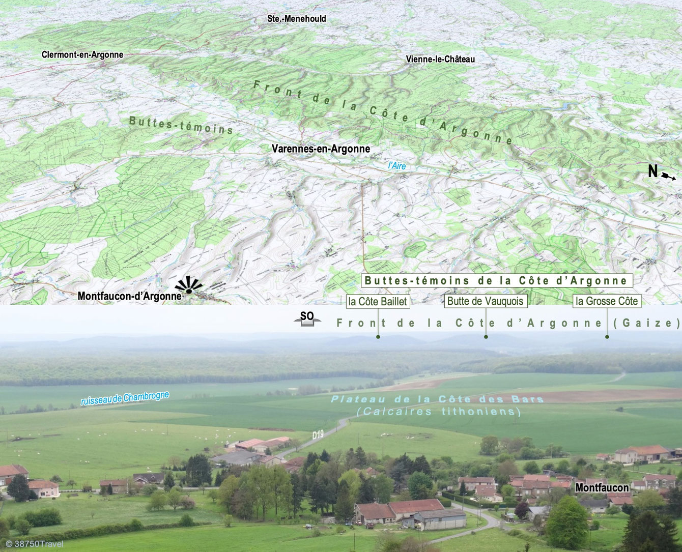 Butte témoin de Montfaucon-d'Argonne - Description