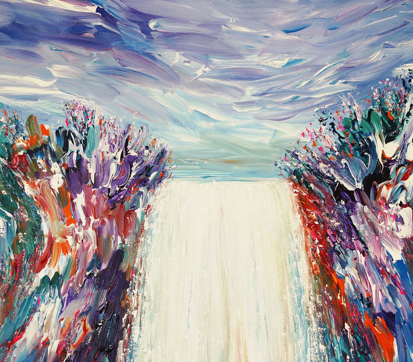 Waterfall artwork - large abstract painting art for sale