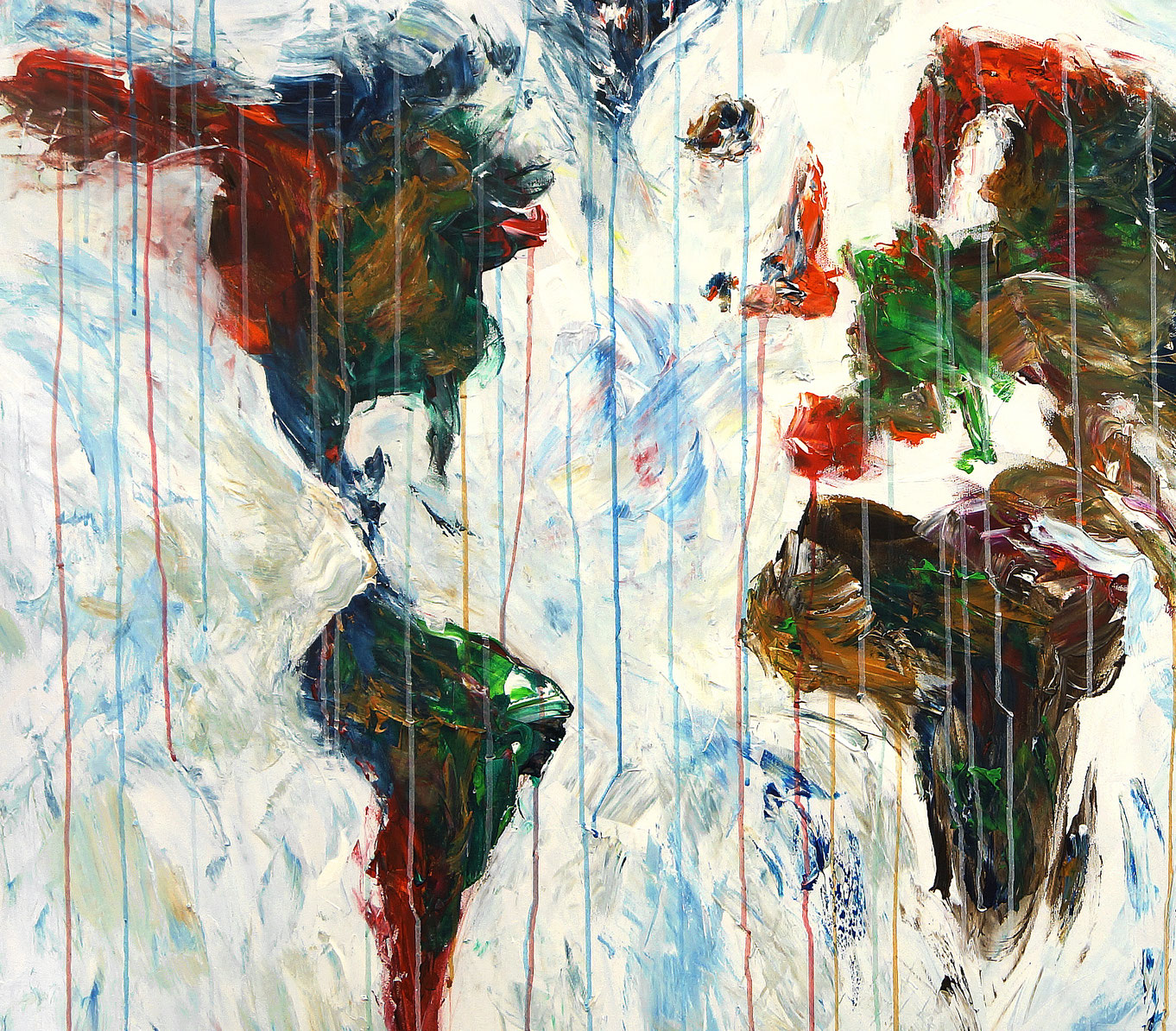 World Map artwork - large abstract painting art for sale