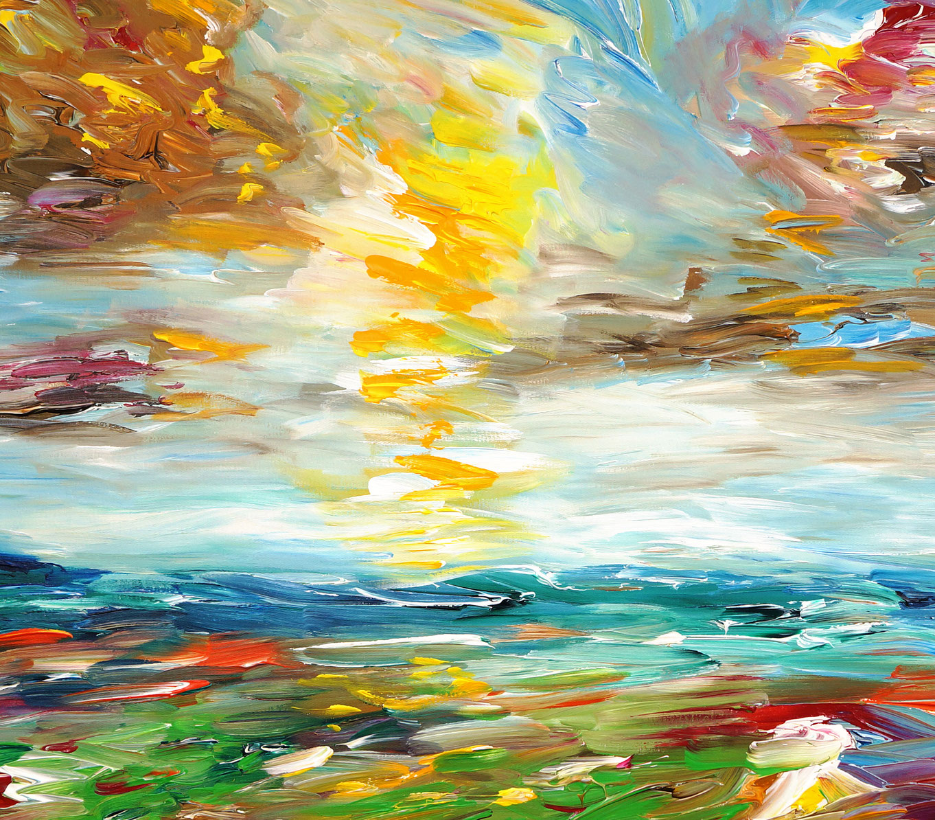 Summer artwork - large abstract painting art for sale