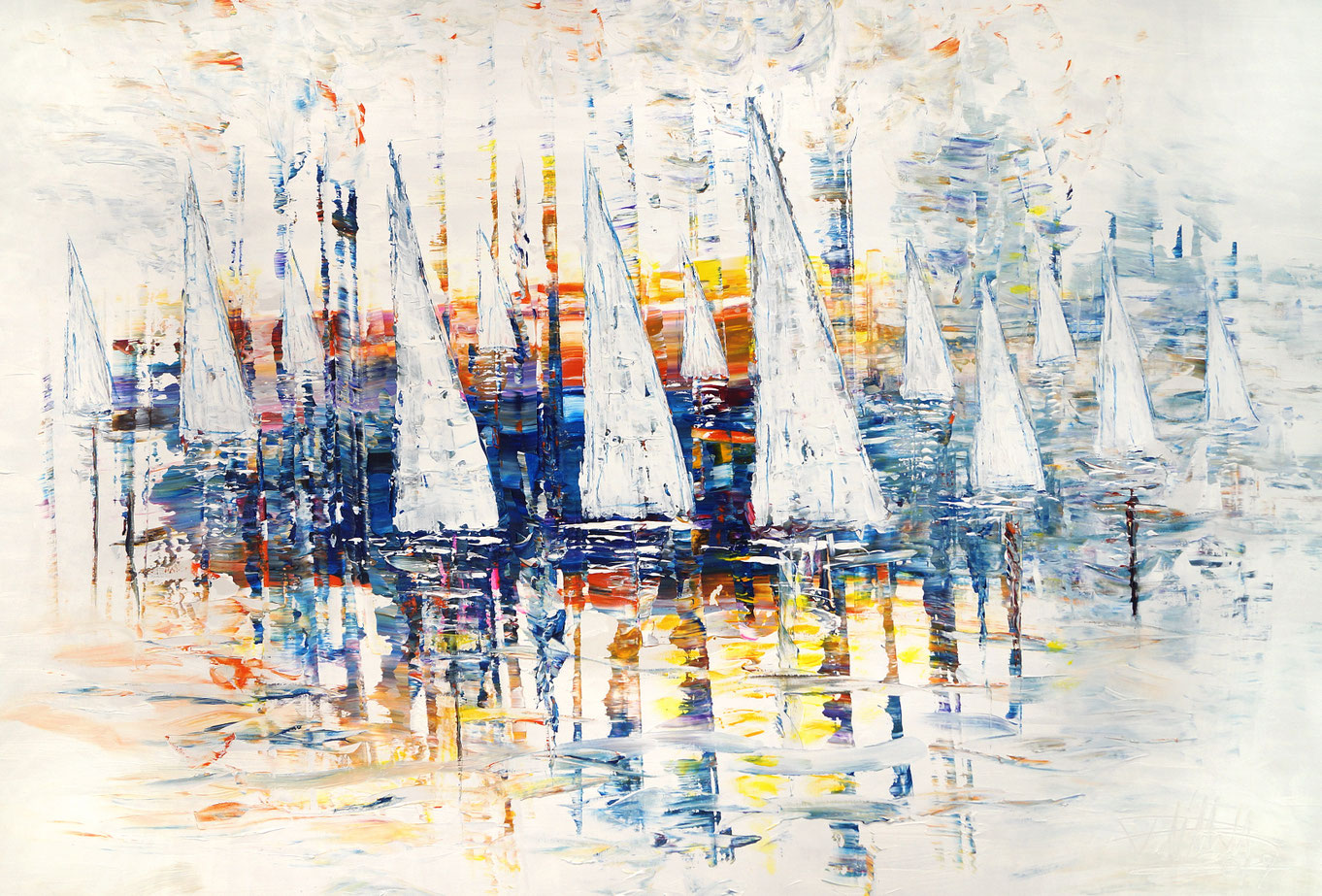 Saiboat painting - large abstract painting art for sale