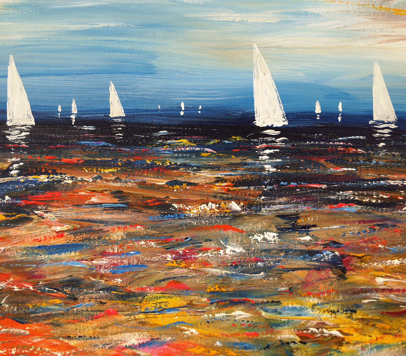 Seascape Sailing Impressions XL 5 - large abstract painting art for sale