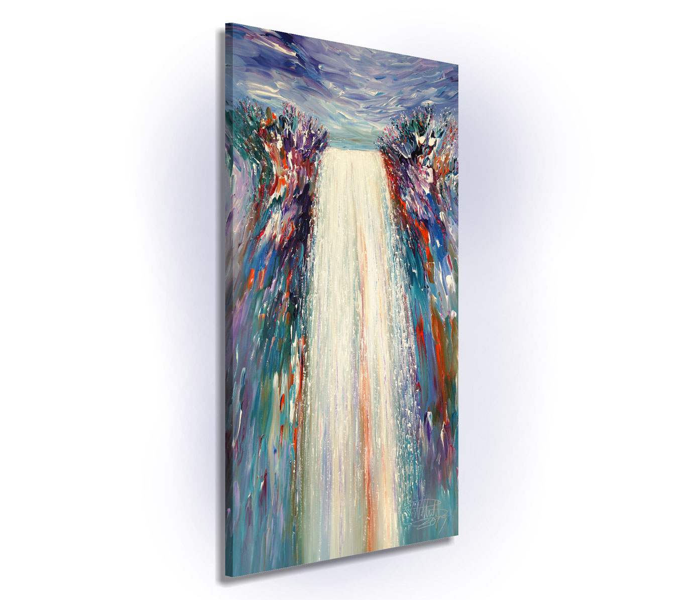 Waterfall artwork - large abstract painting art for sale