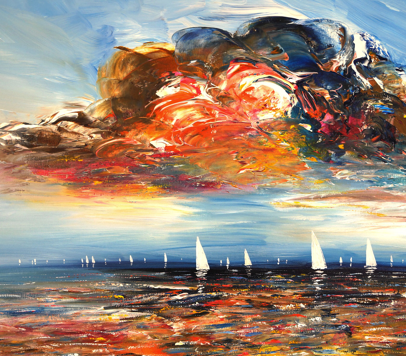 Seascape Sailing Impressions XL 5 - large abstract painting art for sale