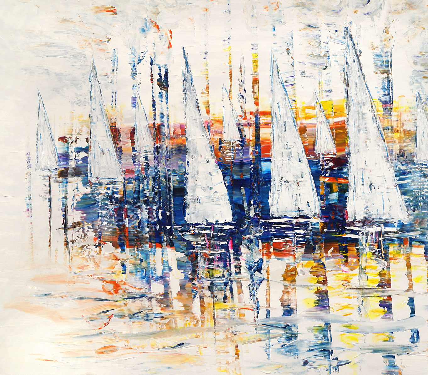 Saiboat painting - large abstract painting art for sale
