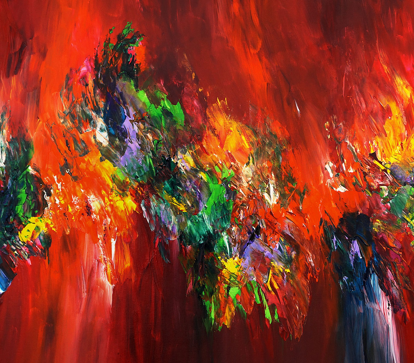 red artwork - large abstract painting art for sale