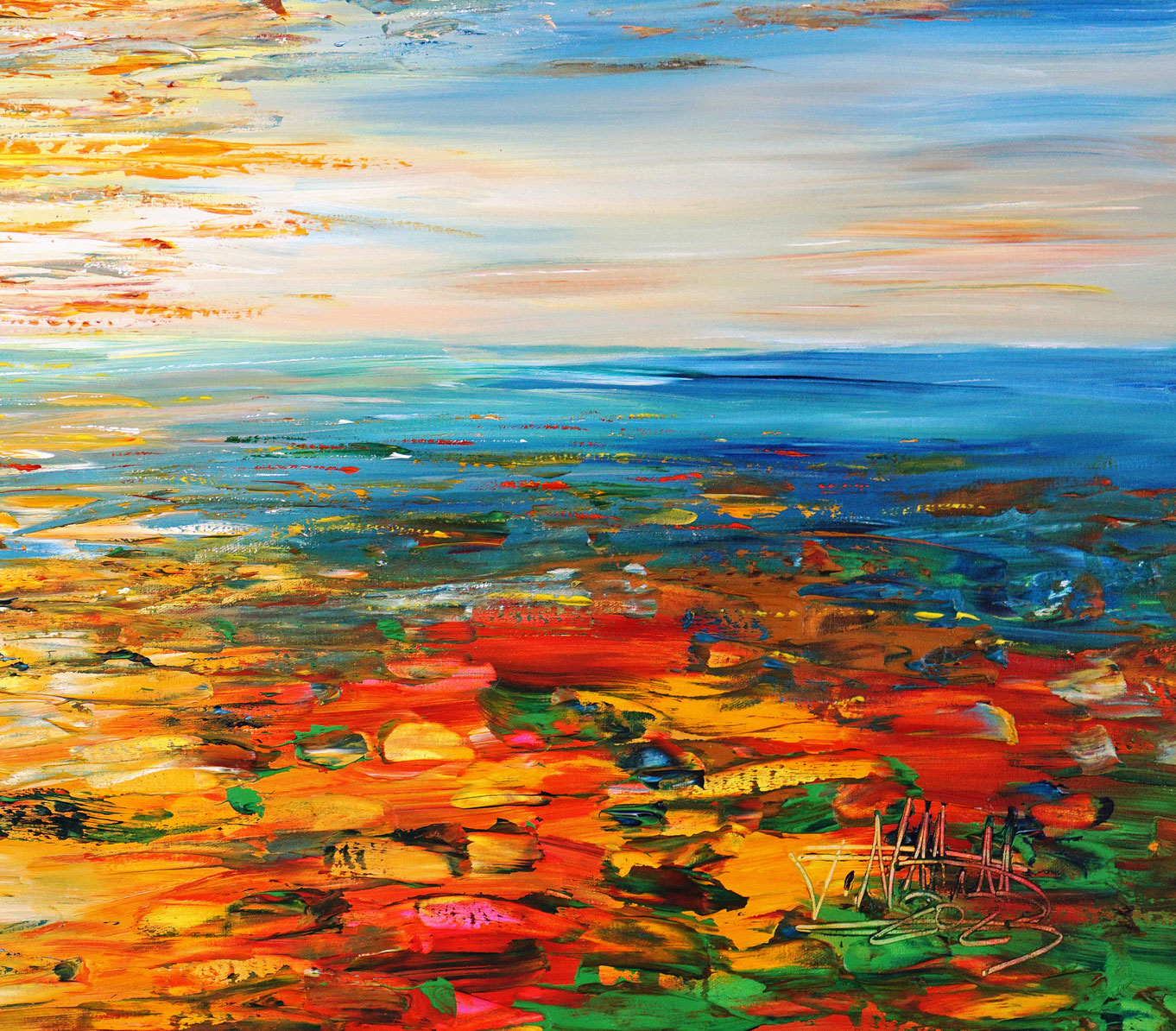 Summer artwork - large abstract painting art for sale