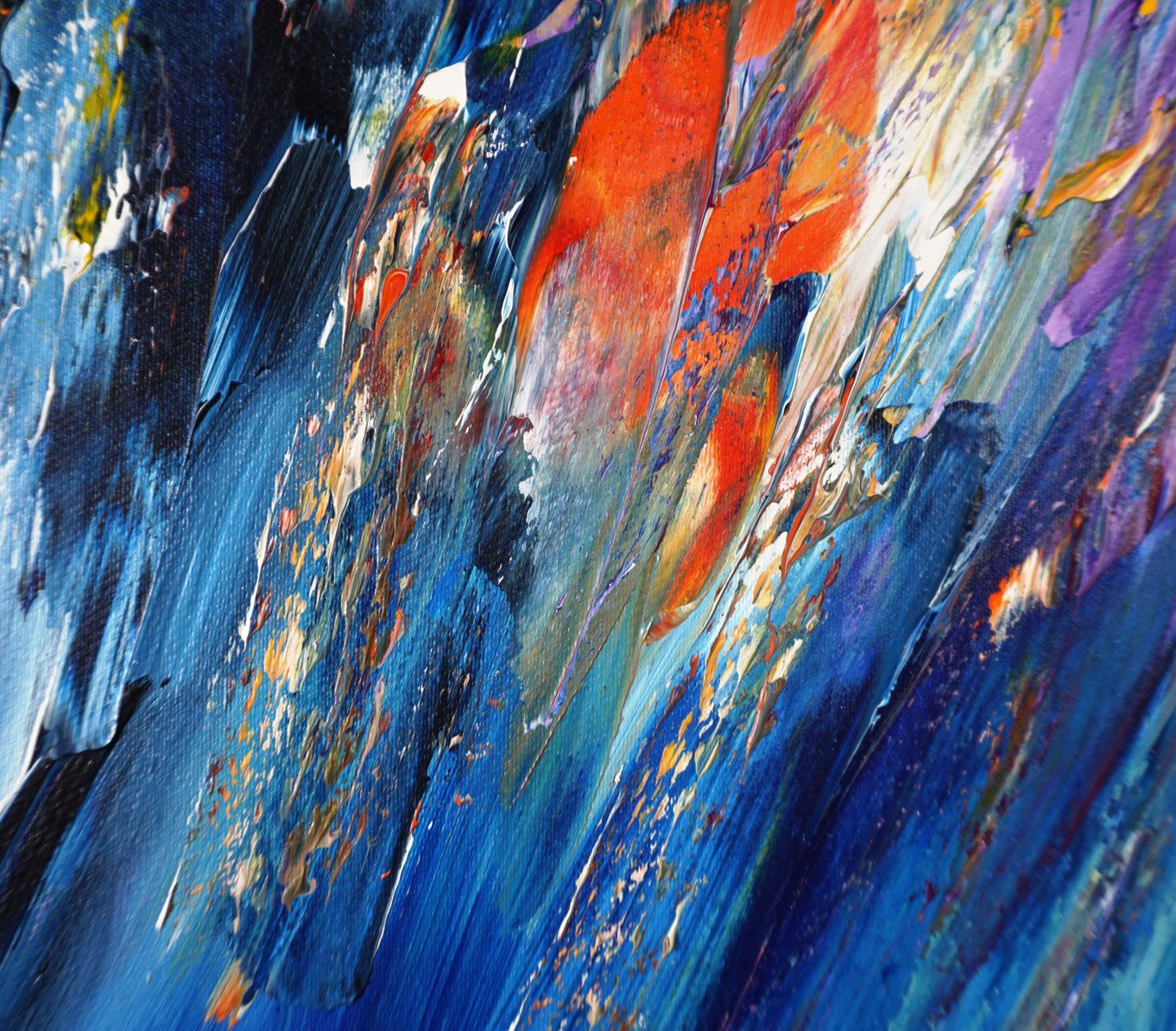 blue artwork - large abstract painting art for sale
