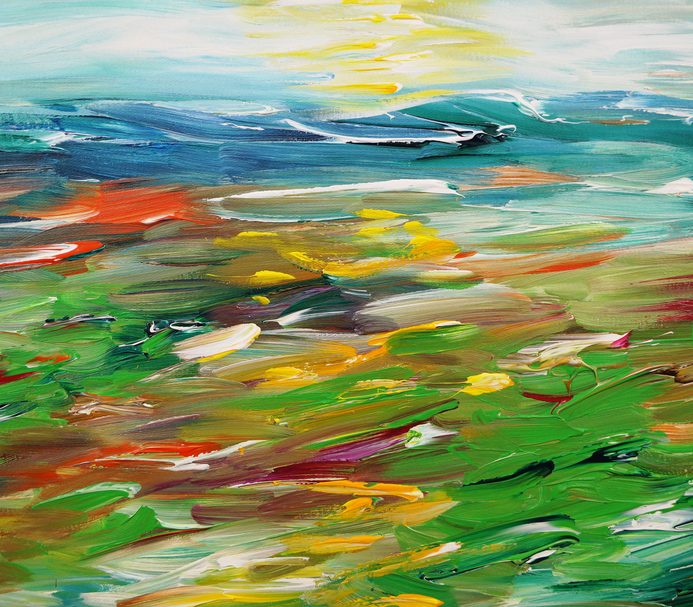 Summer artwork - large abstract painting art for sale