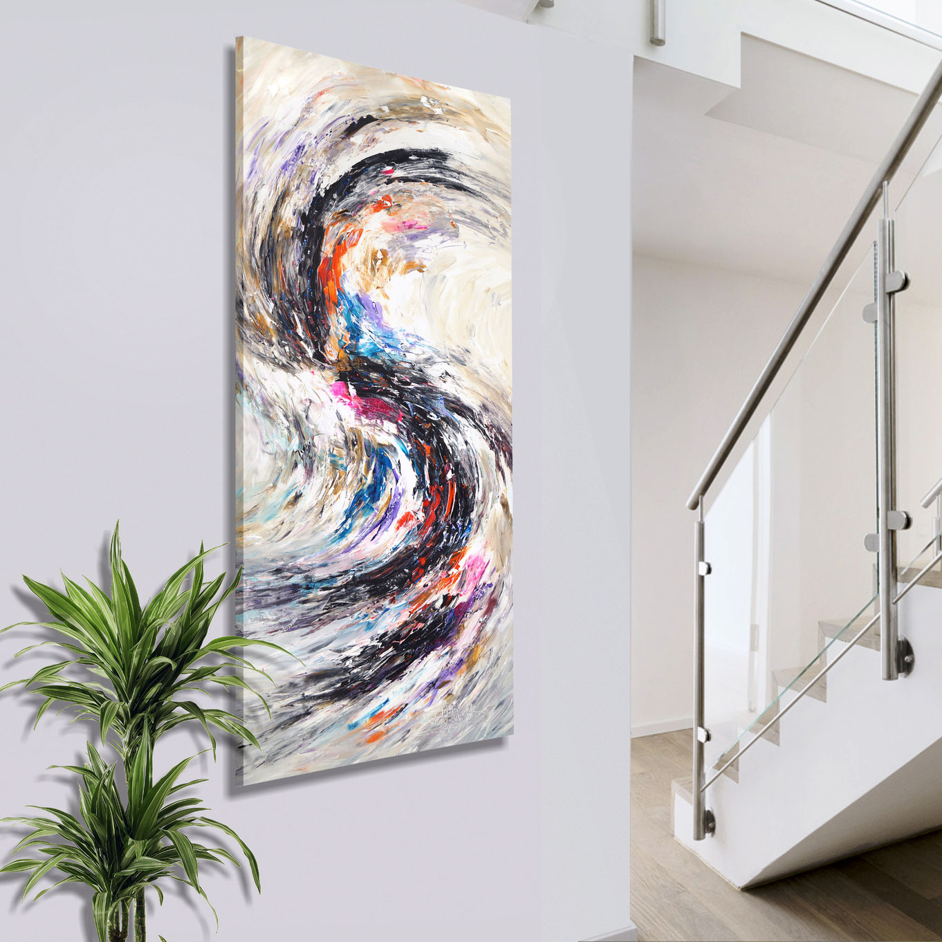 portrait format artwork - large abstract painting art for sale