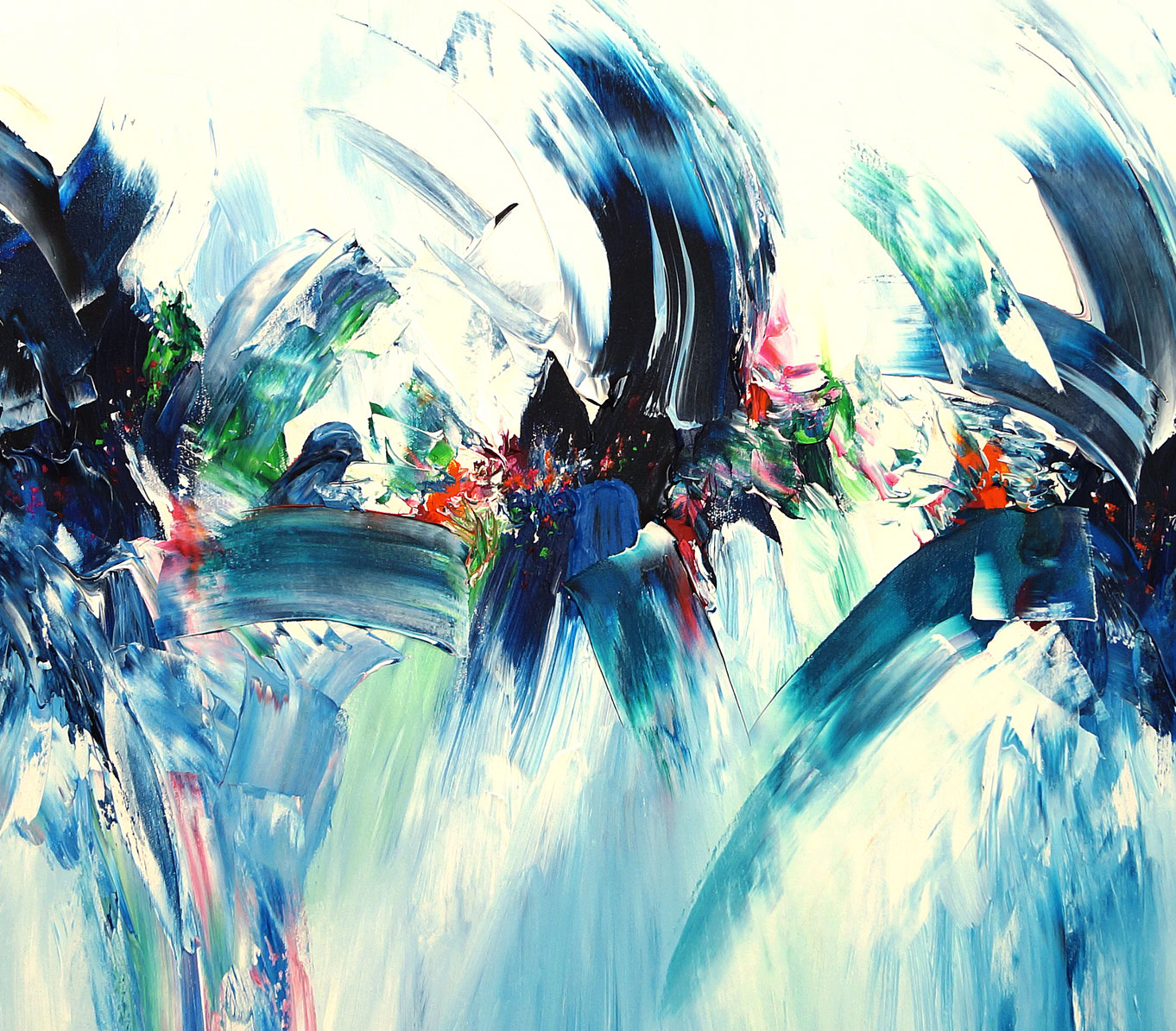 Blue artwork - large abstract painting art for sale